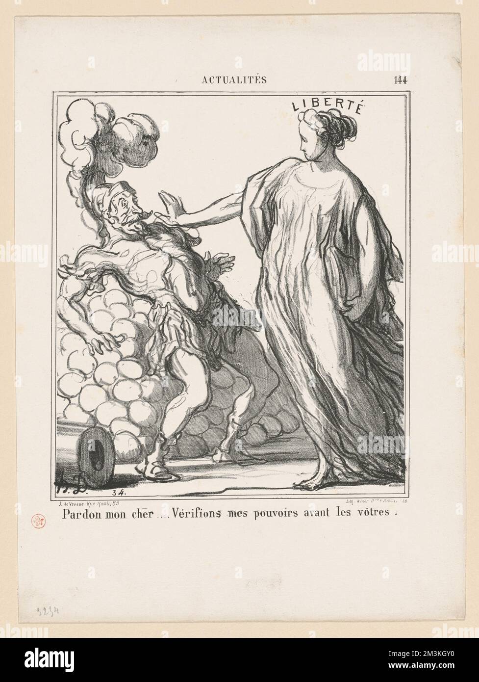 Pardon mon cher.... Honoré Daumier (1808-1879). Lithographs Stock Photo ...