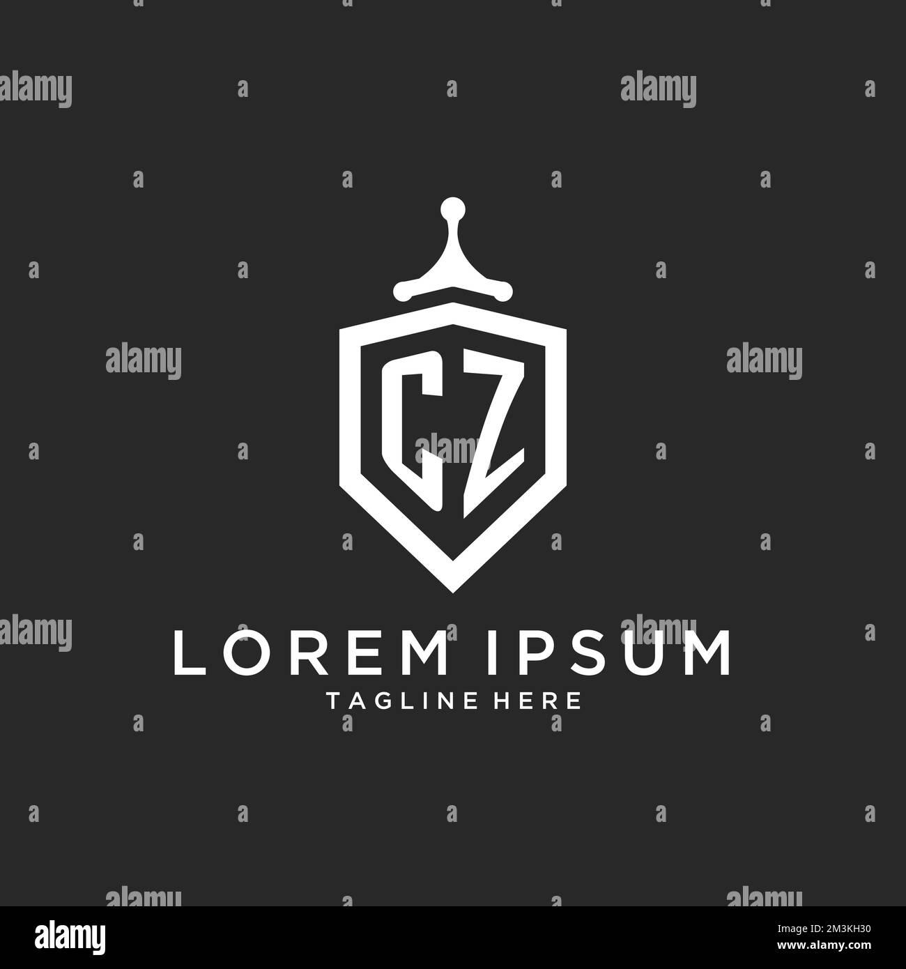 CZ monogram logo initial with shield guard shape design ideas Stock Vector Image & Art - Alamy