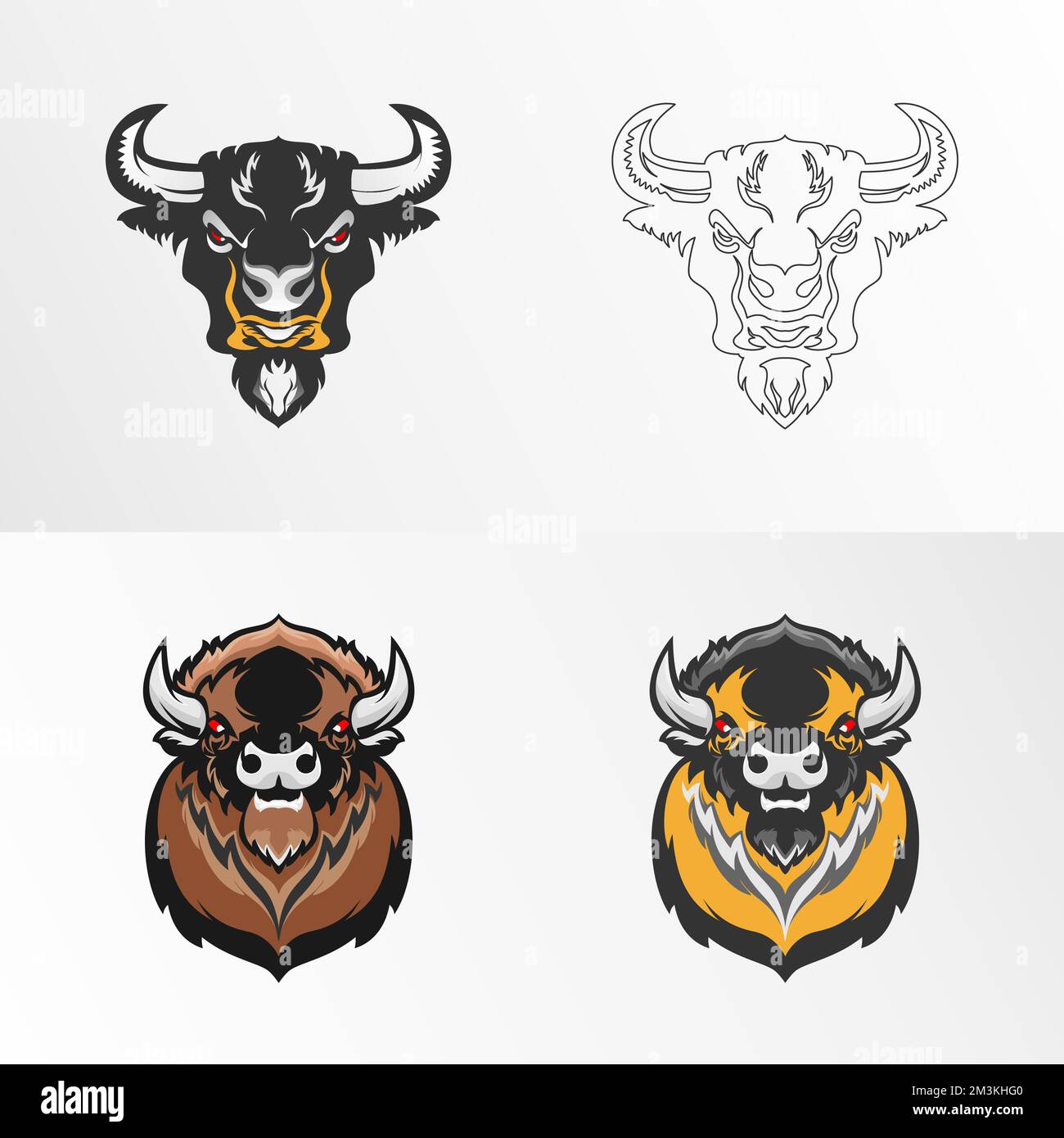 buffalo head that looks fierce image graphic icon logo design abstract ...