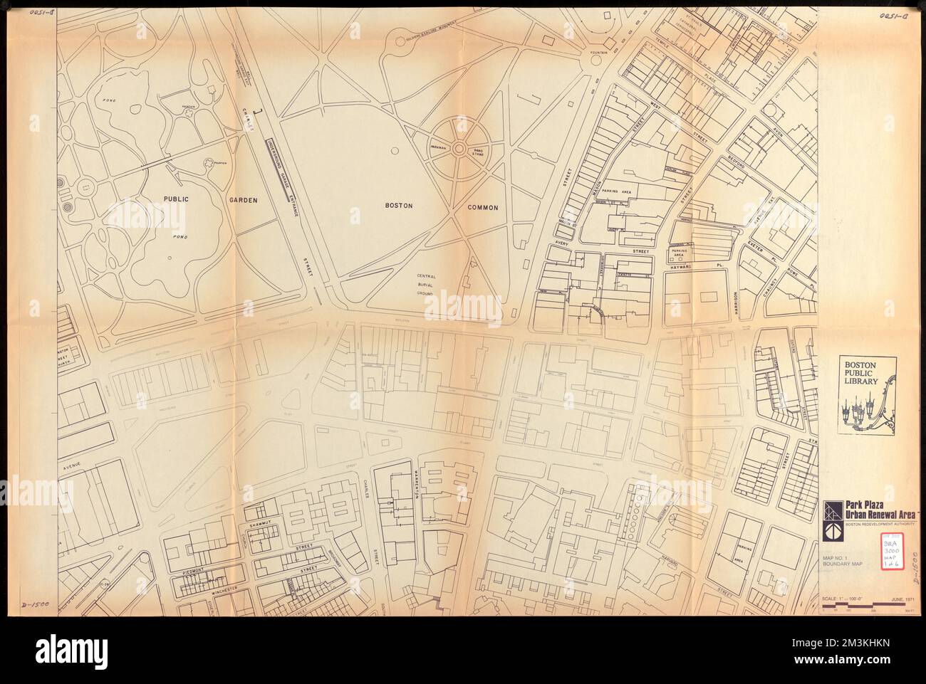 Park Plaza urban renewal area : map no. 1 boundary map , Boston Mass ...