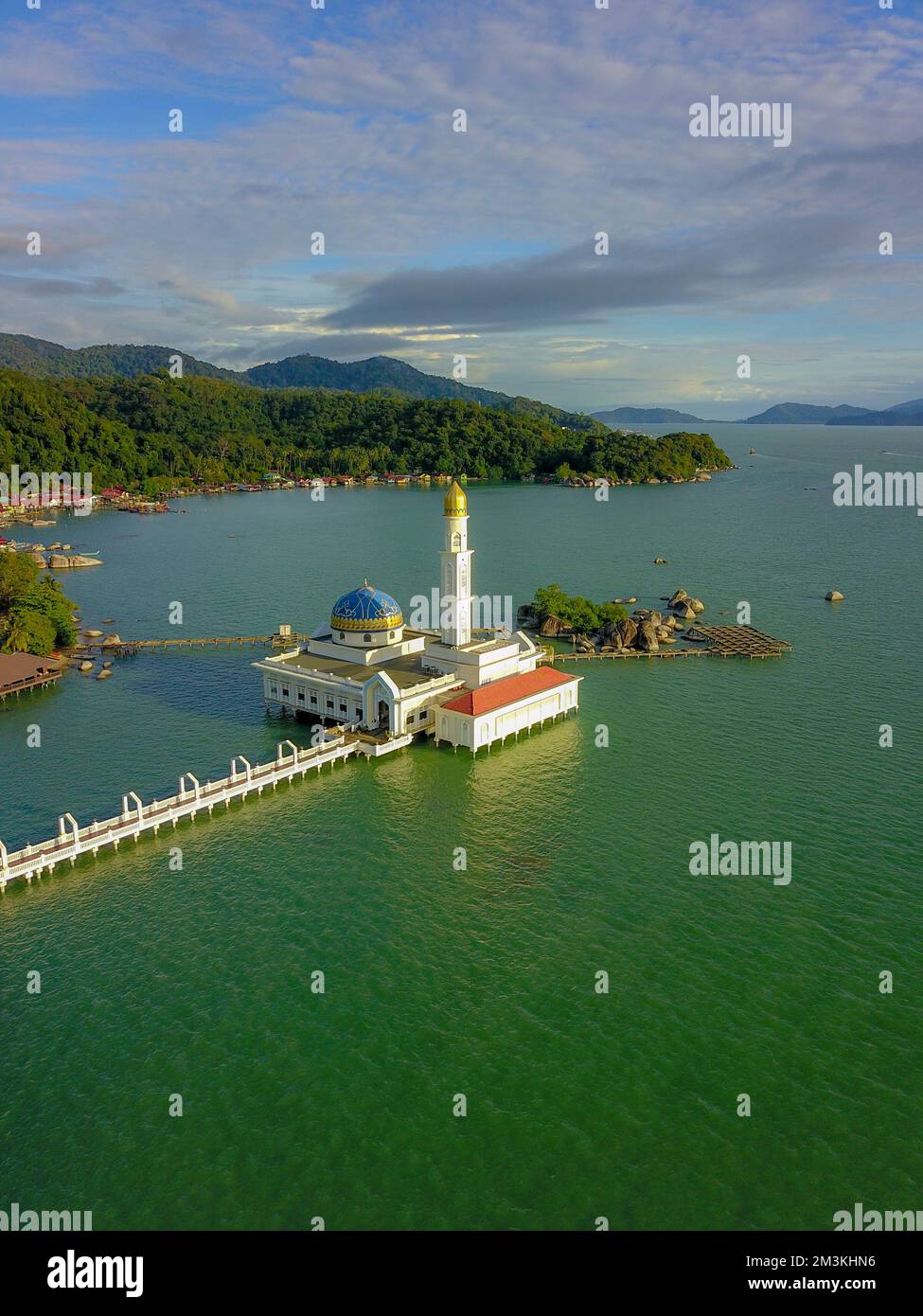 Aerial view of beautiful floating mosque at Pangkor Island Stock Photo ...