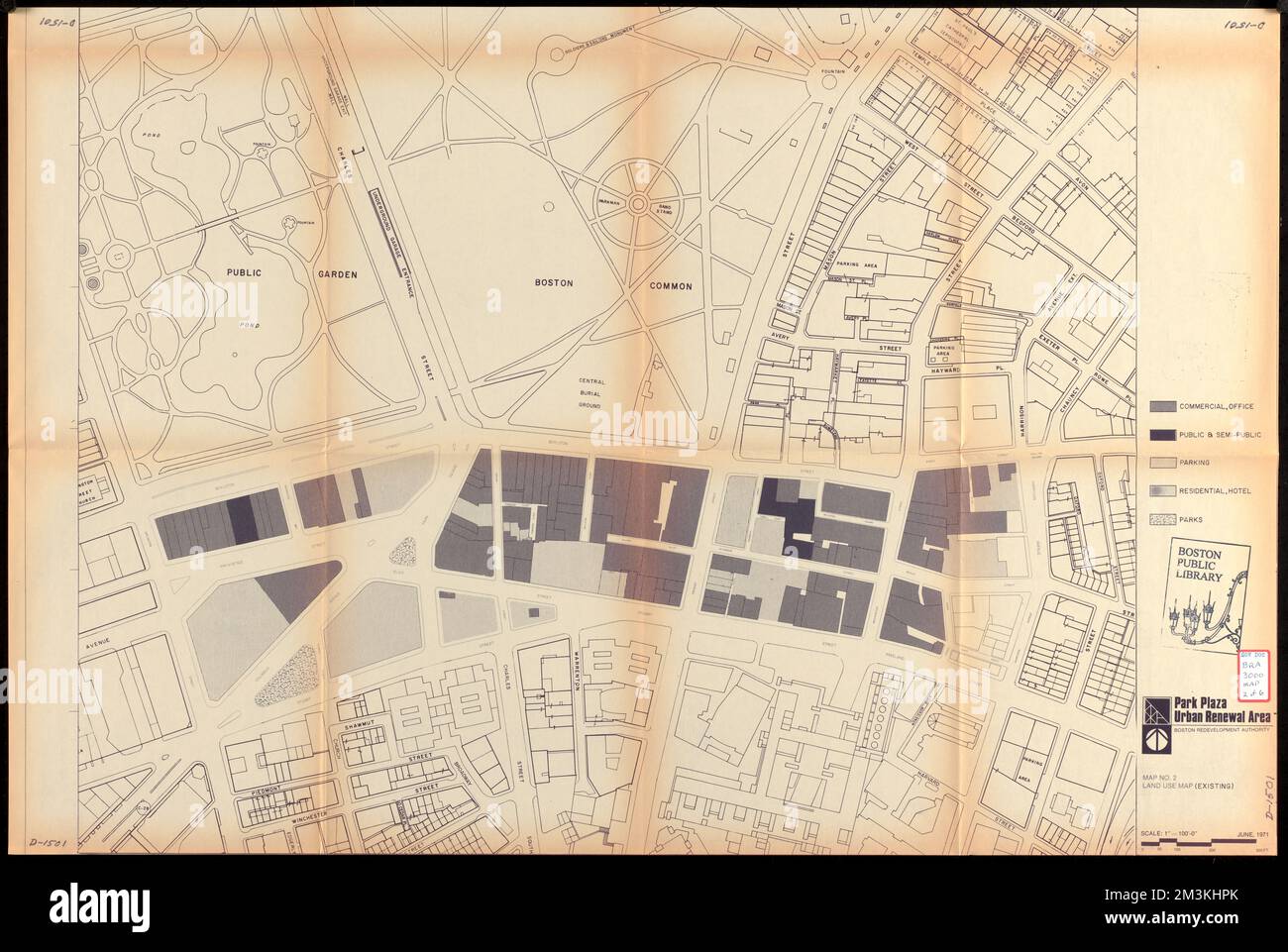 Park Plaza urban renewal area : map no. 2 land use map (existing ...