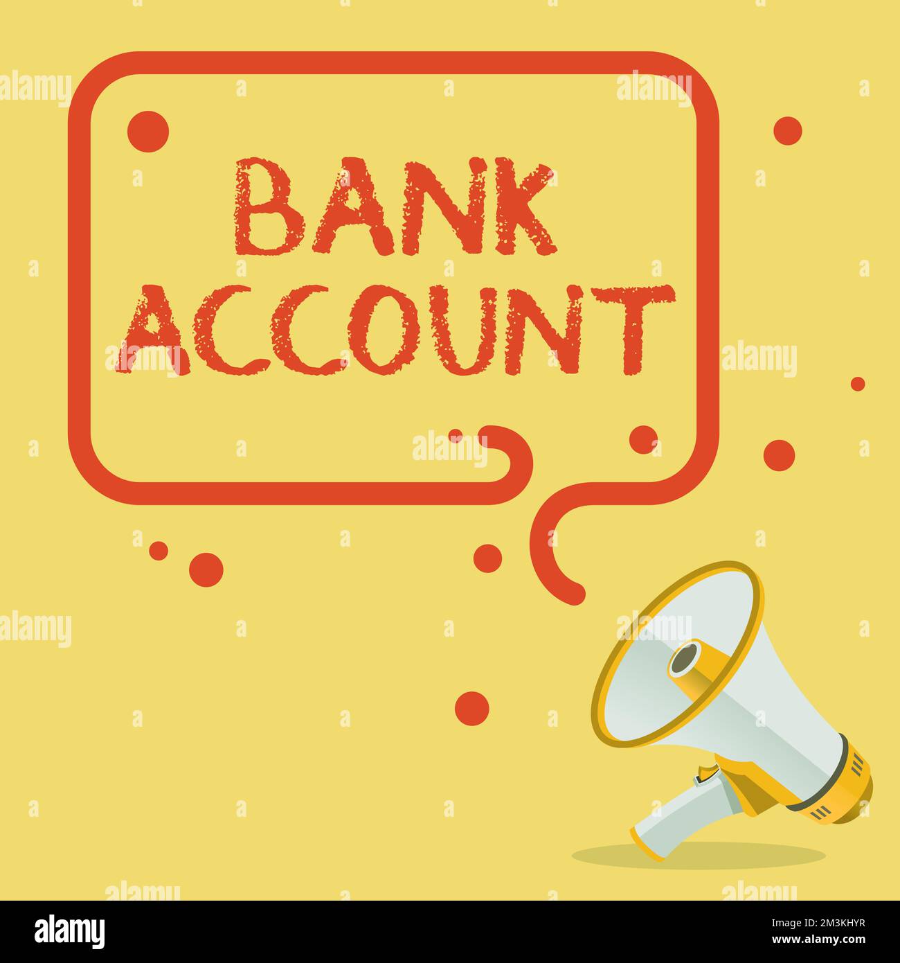 Text caption presenting Bank Account. Concept meaning Represents the ...