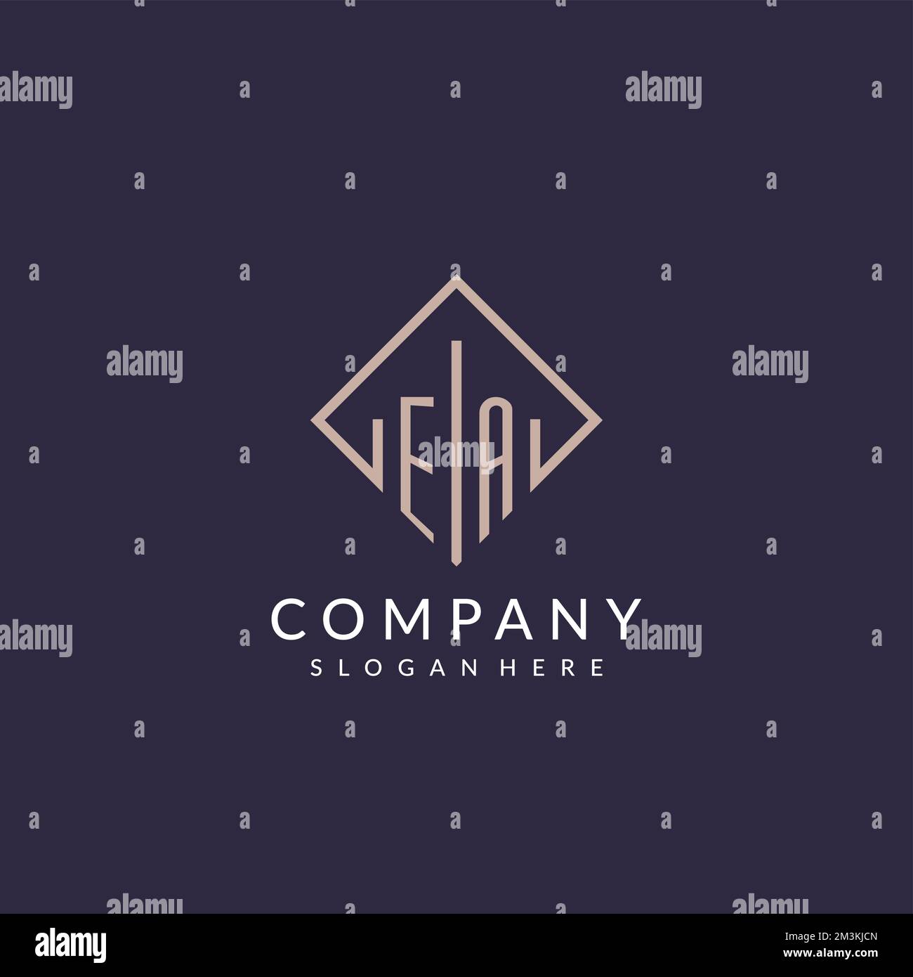 EA initial monogram logo with rectangle style design ideas Stock Vector ...