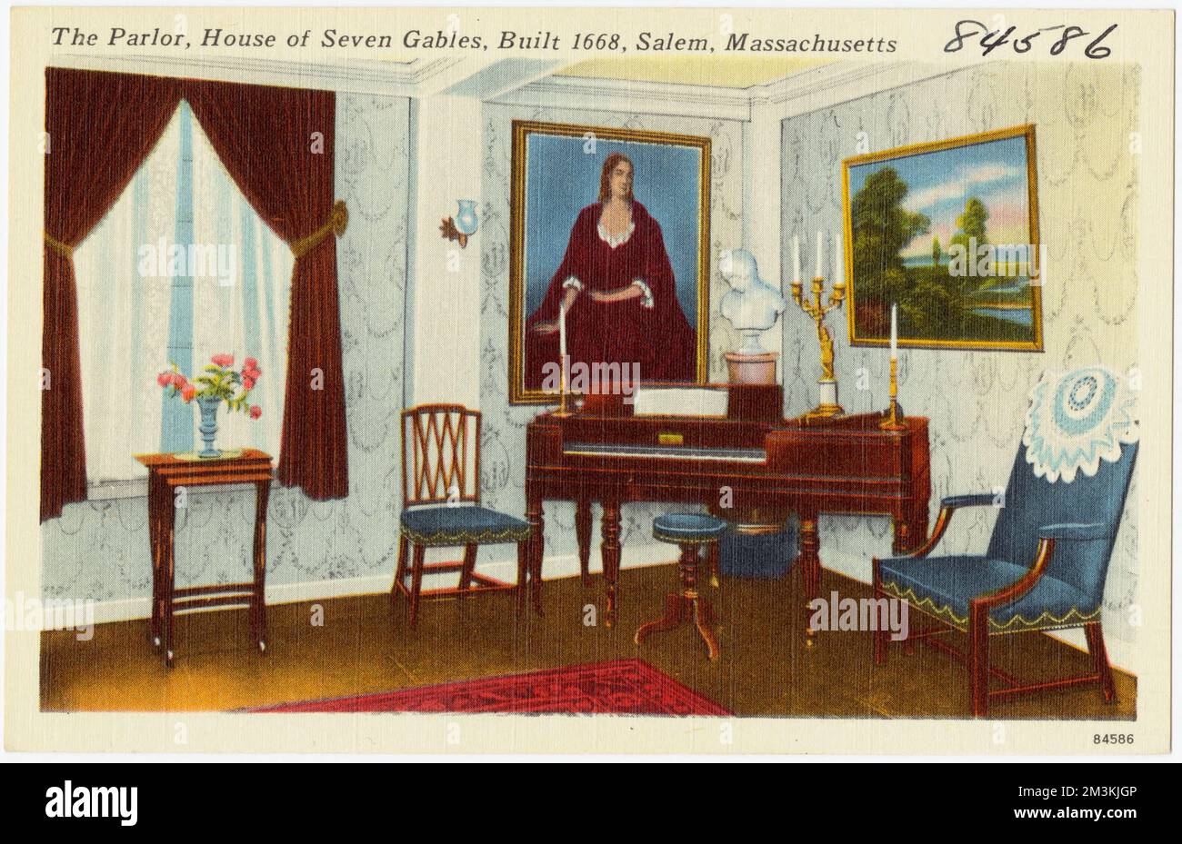 The parlor, House of Seven Gables, built, 1668, Salem, Mass ...