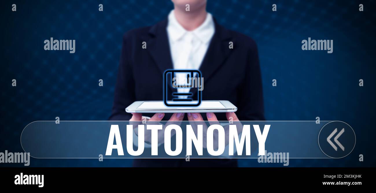 Conceptual Caption Autonomy Word Written On Vehicle That Can Guide Itself Without Human