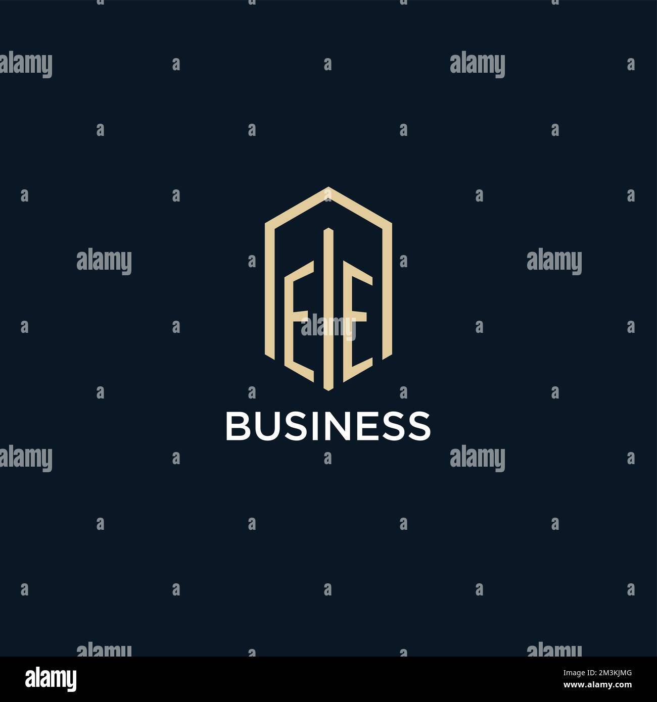 EE initial monogram logo with hexagonal shape style, real estate logo ...