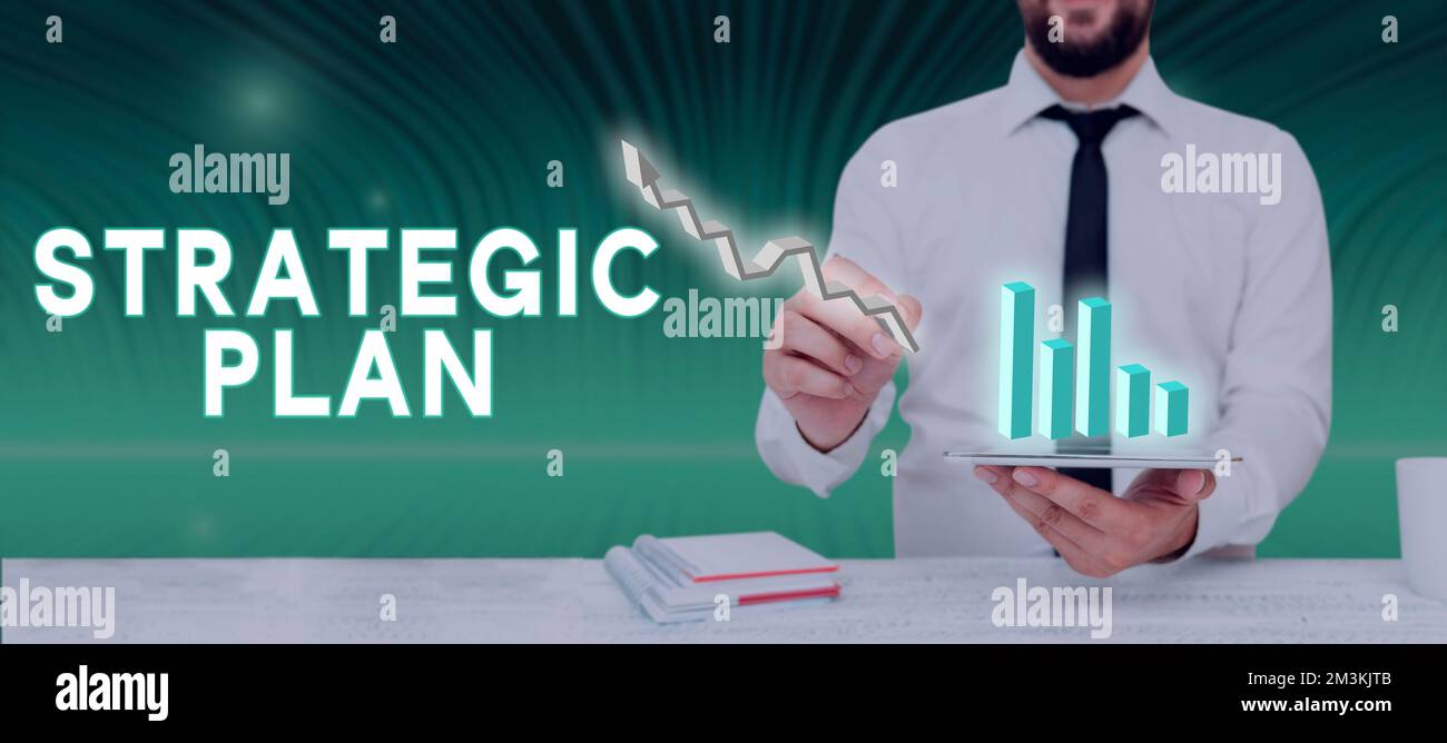 Text showing inspiration Strategic Plan. Concept meaning A process of ...