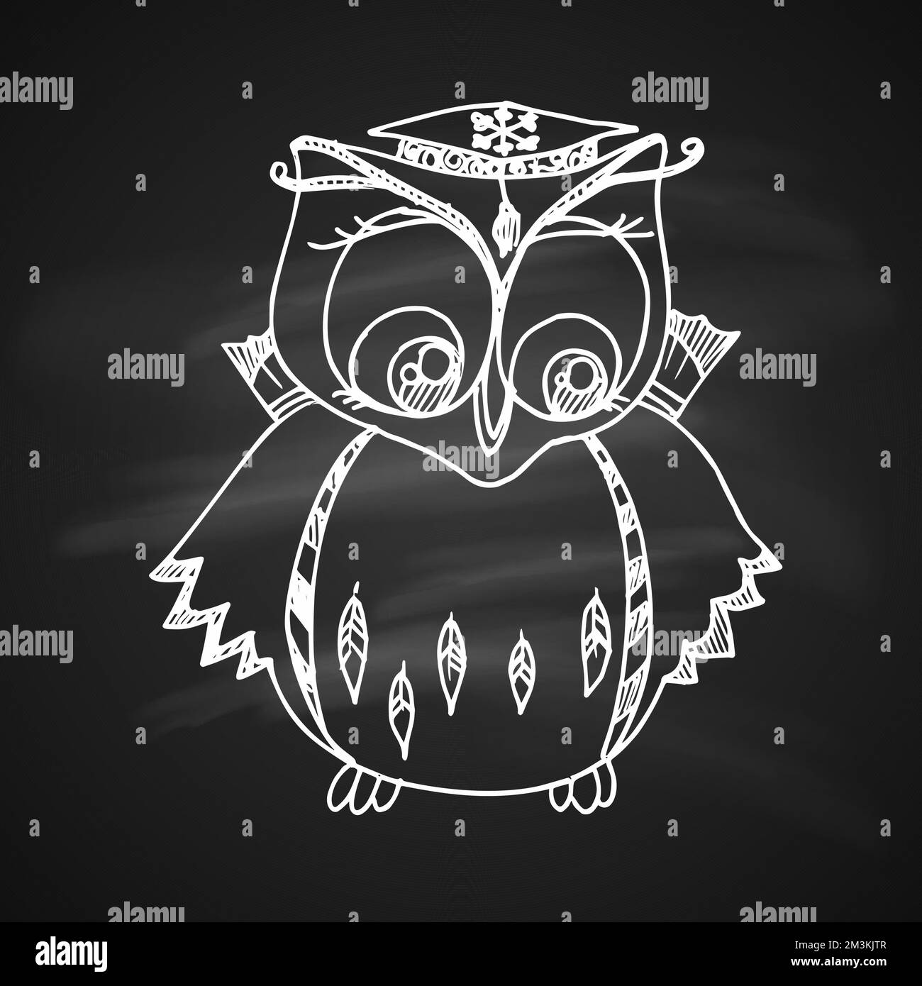 Chalk Drawing Illustration for Merry Christmas and Happy New Year Print ...