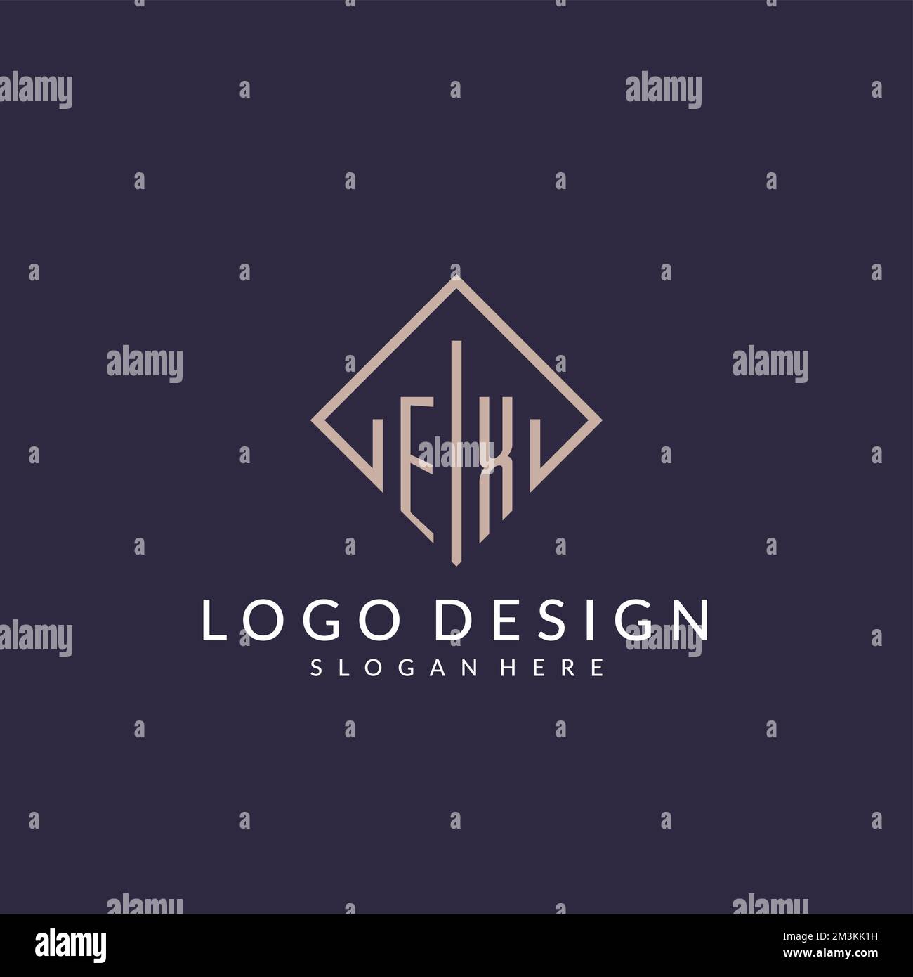 EX initial monogram logo with rectangle style design ideas Stock Vector ...
