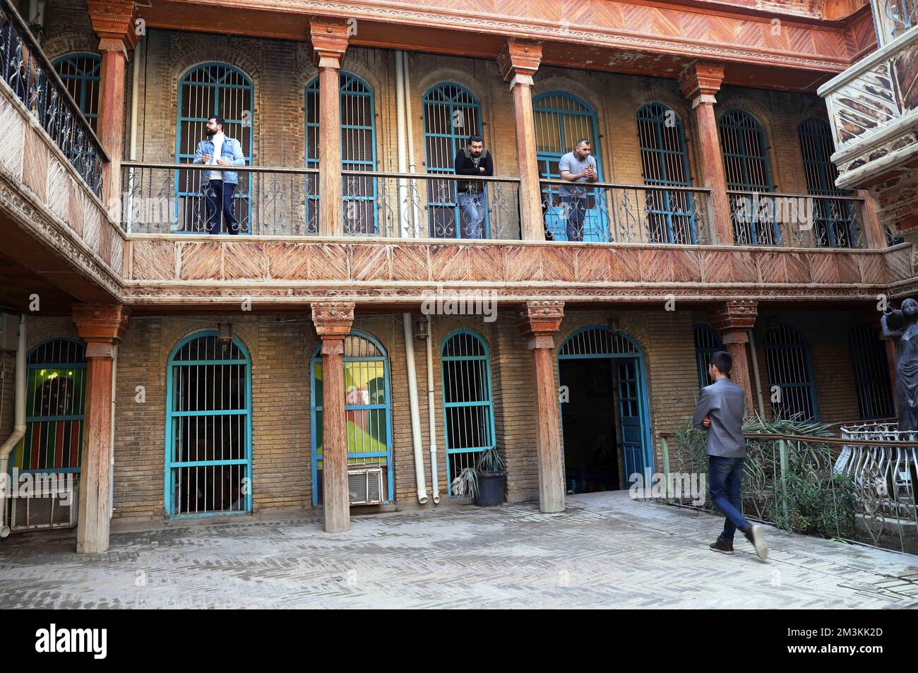Baghdad, Iraq. 9th Dec, 2022. The main entrance to the al-Baghdadi Museum stage is seen in ...