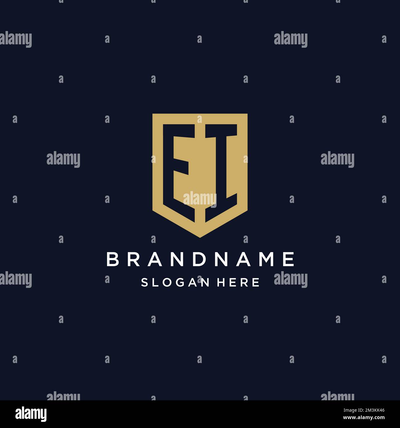 EI monogram initials logo design with shield icon template Stock Vector Image & Art - Alamy