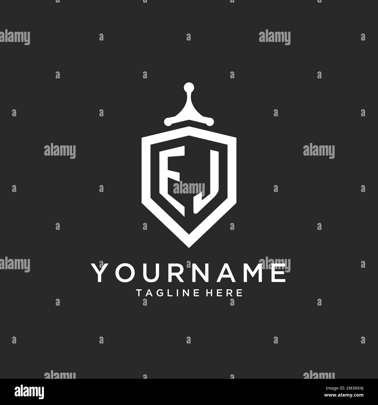 EJ monogram logo initial with shield guard shape design ideas Stock Vector Image & Art - Alamy