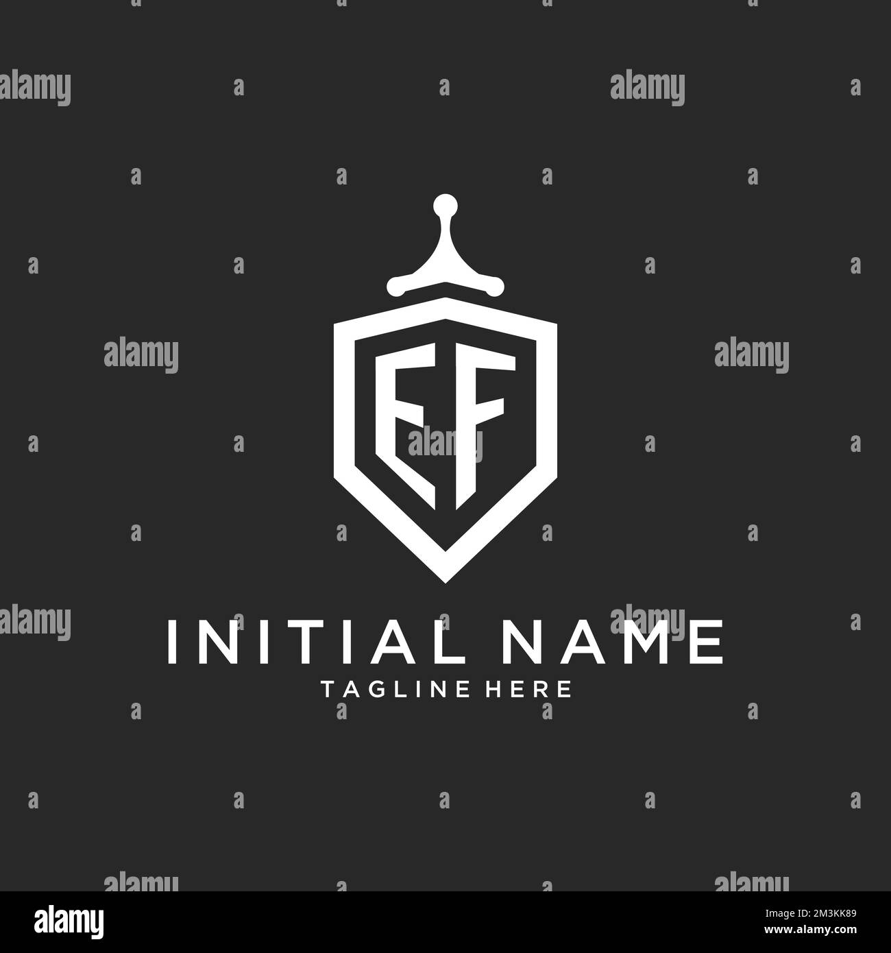 EF monogram logo initial with shield guard shape design ideas Stock Vector Image & Art - Alamy