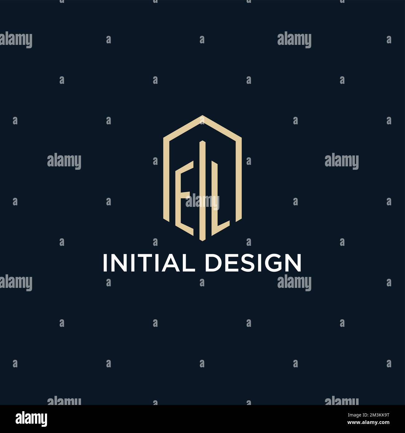 EL initial monogram logo with hexagonal shape style, real estate logo ...