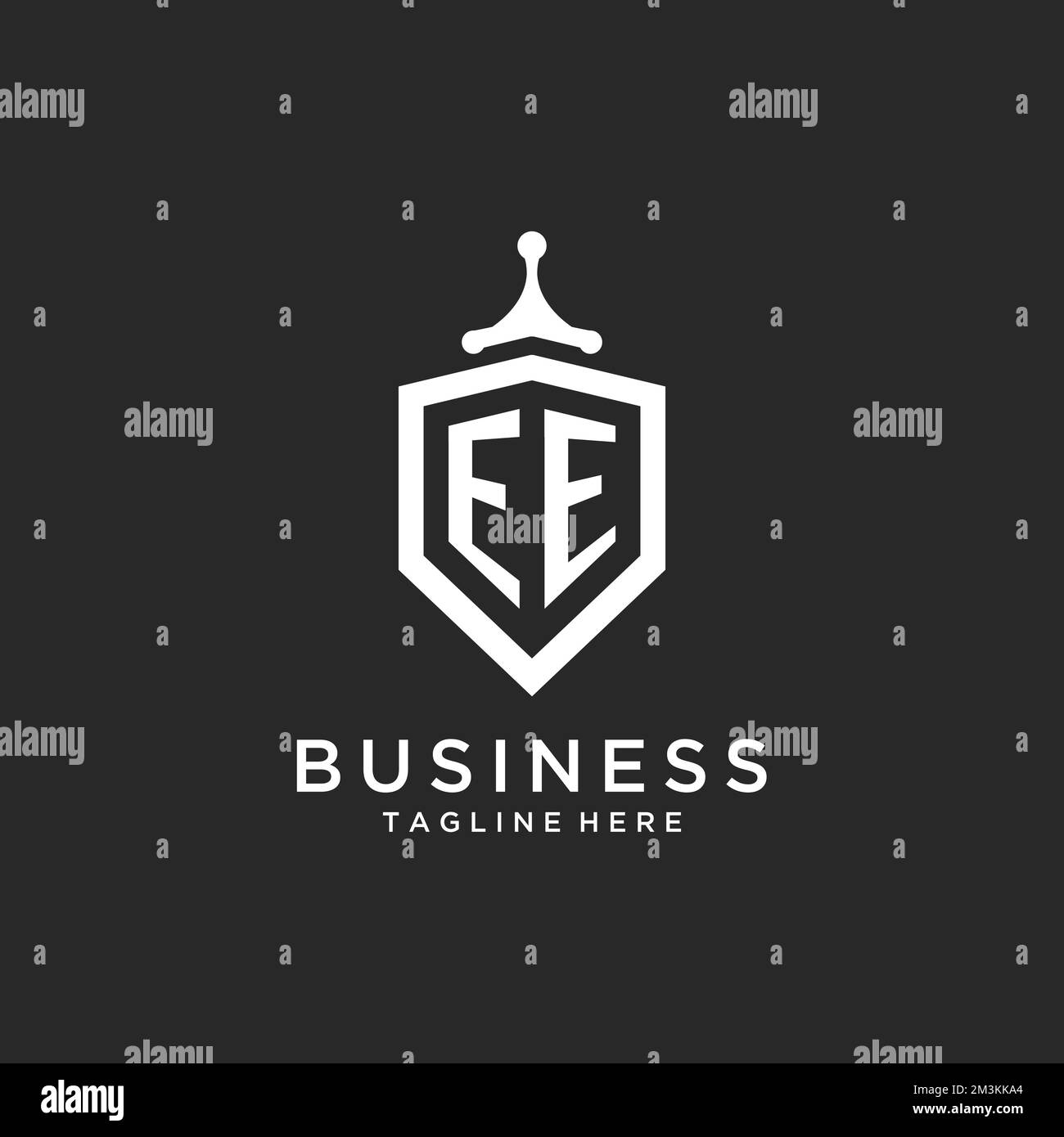 EE monogram logo initial with shield guard shape design ideas Stock ...