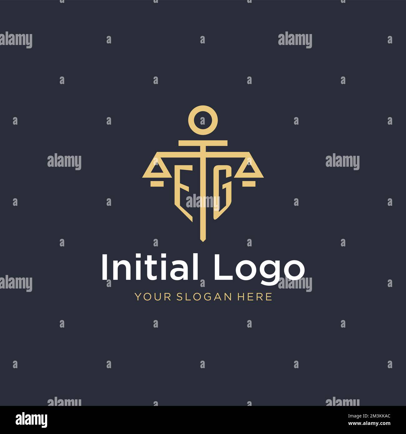 EG initial monogram logo with scale and pillar style design ideas Stock ...