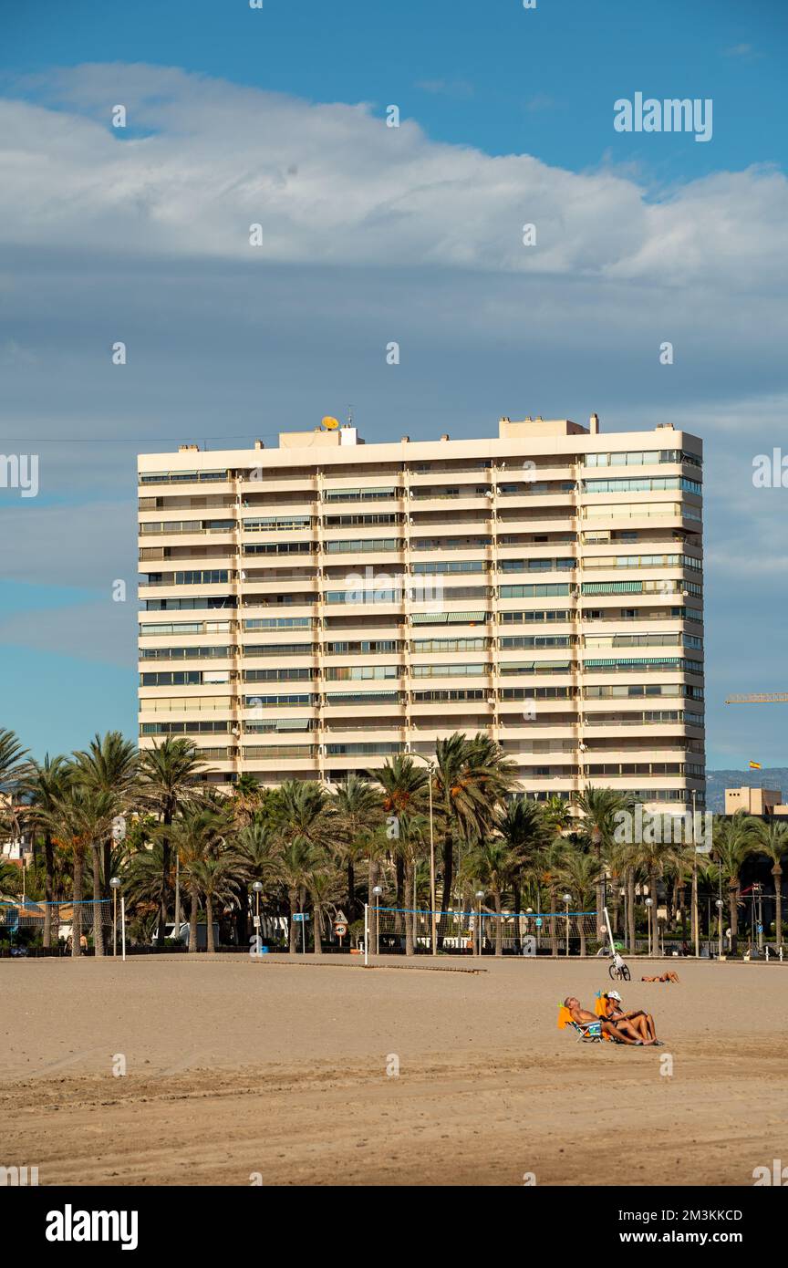 Alicante, Spain : 2022 November 17 : Tourist buildings on the promenade ...