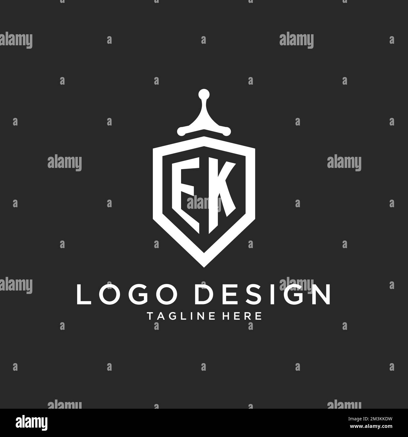 EK monogram logo initial with shield guard shape design ideas Stock Vector Image & Art - Alamy