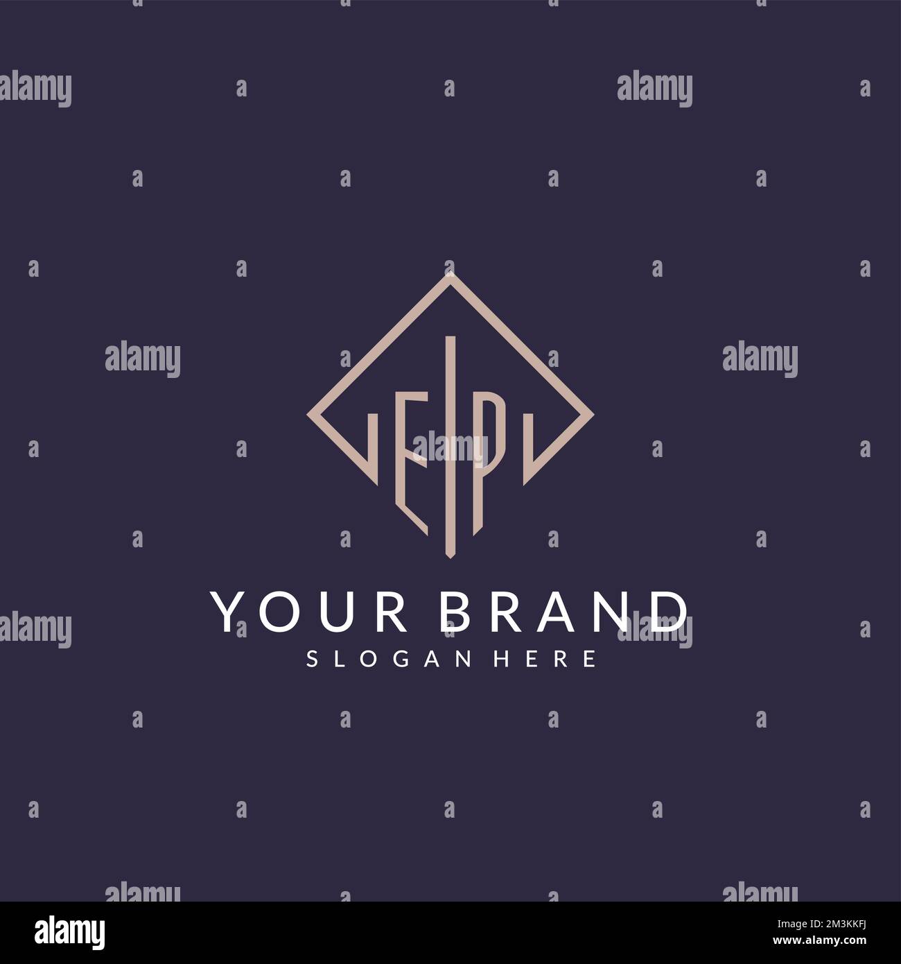 EP initial monogram logo with rectangle style design ideas Stock Vector ...