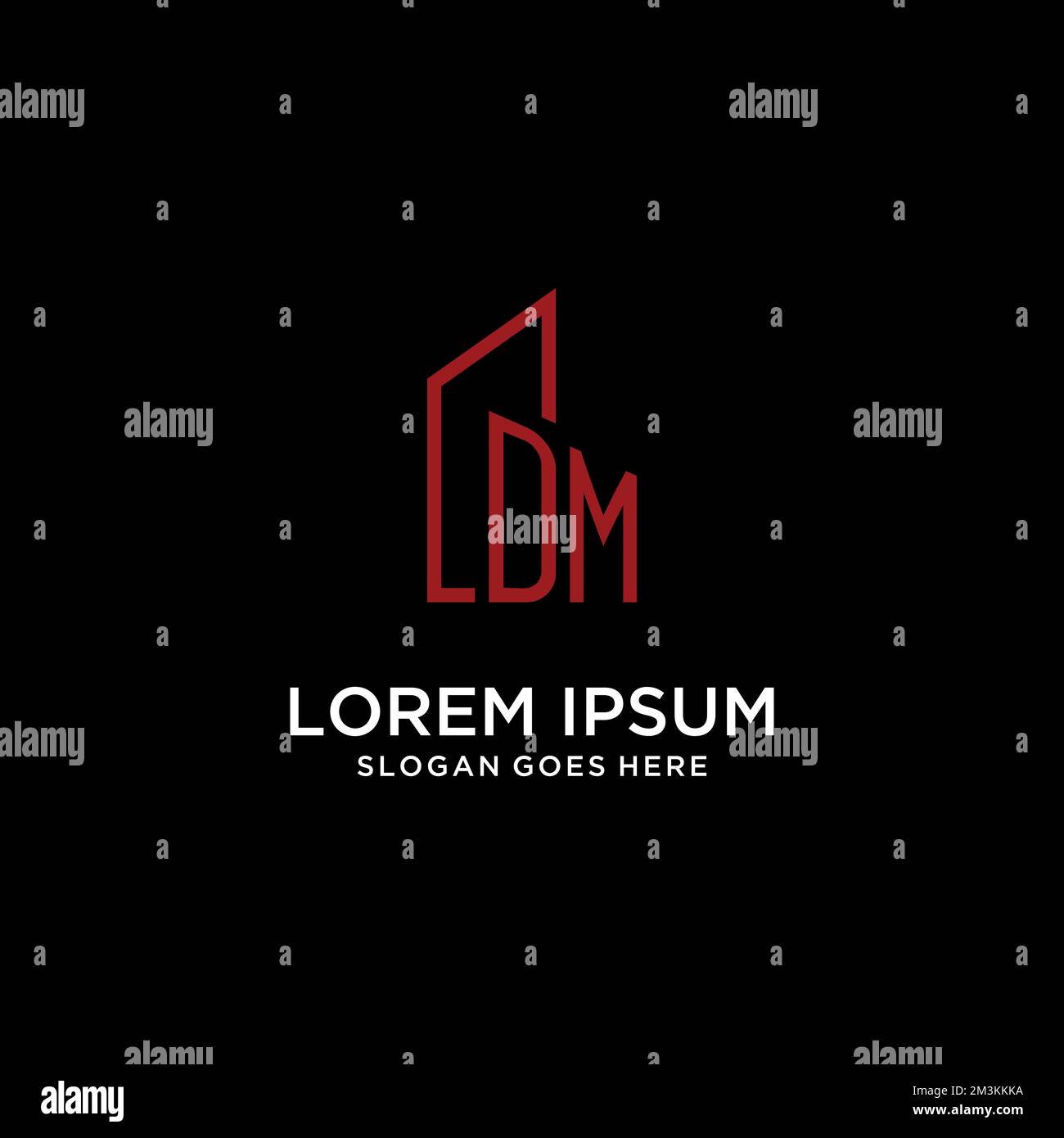 DM initial monogram with building logo design ideas Stock Vector Image ...