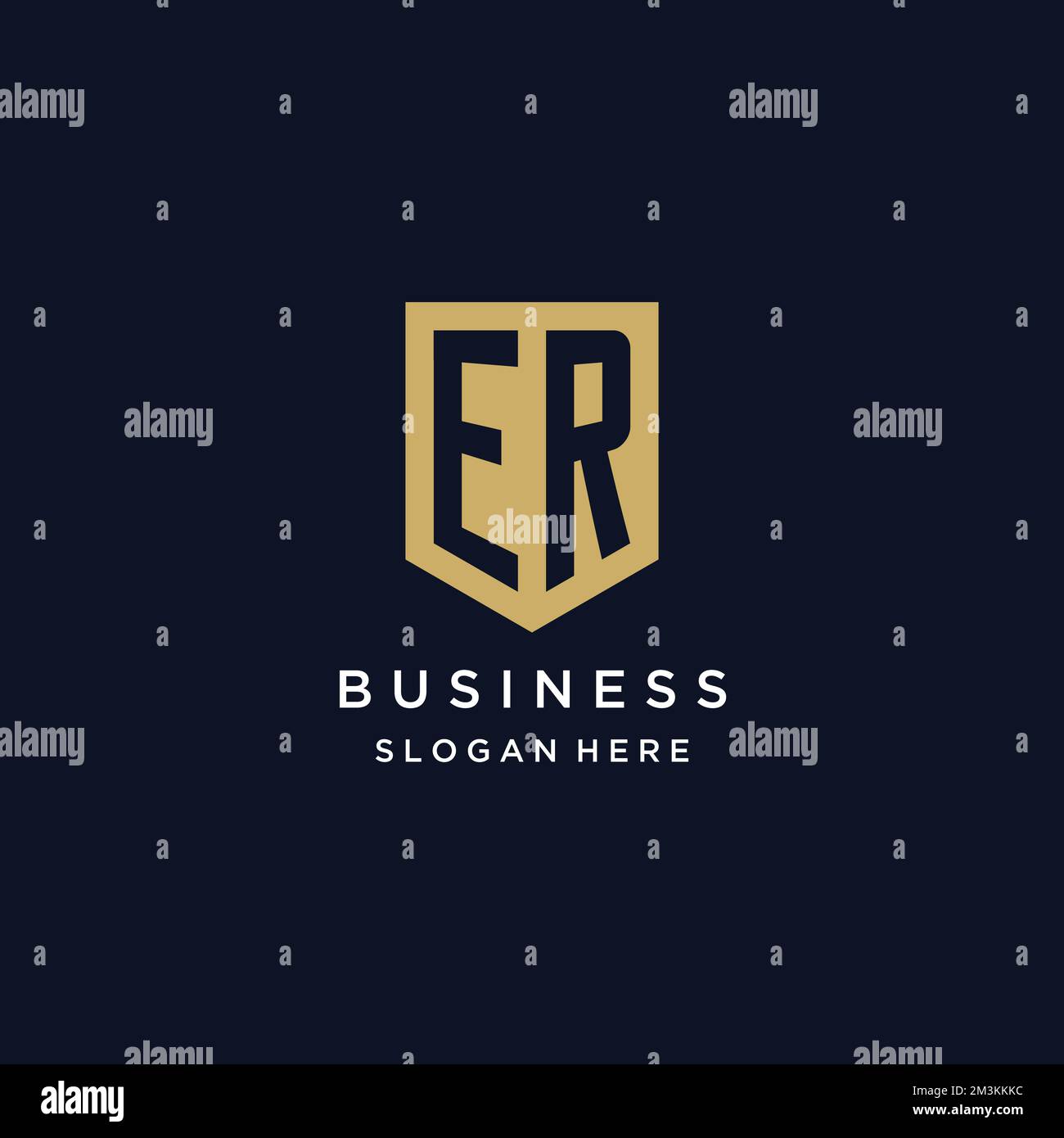 ER monogram initials logo design with shield icon template Stock Vector ...