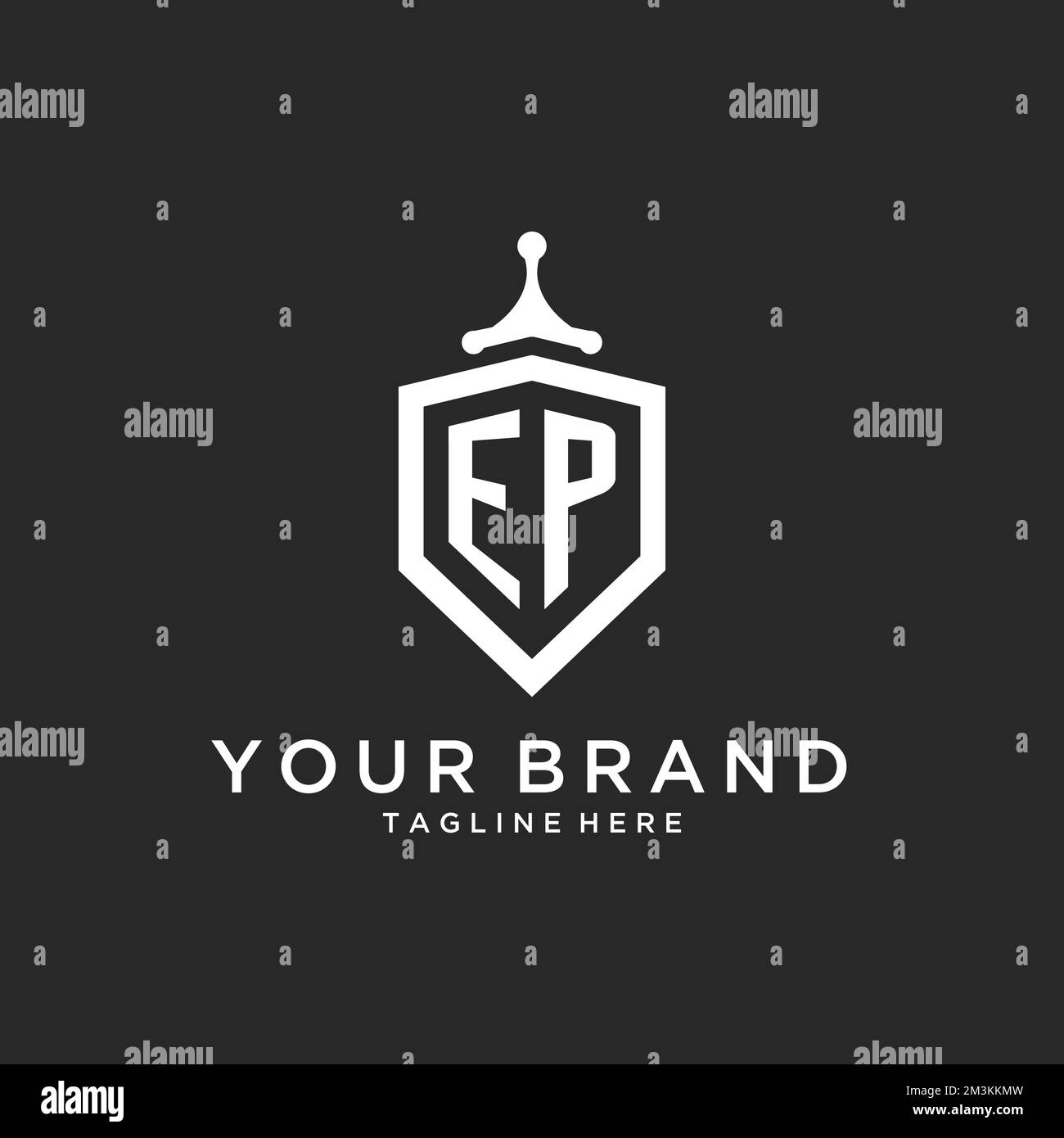 EP monogram logo initial with shield guard shape design ideas Stock Vector Image & Art - Alamy