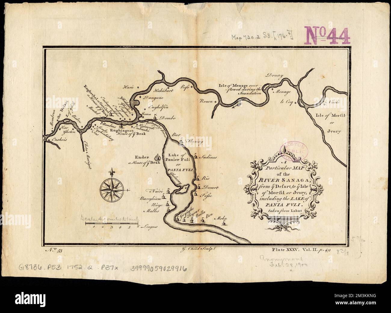 A particular map of the River Sanaga, from ye desart, to ye Isle of ...