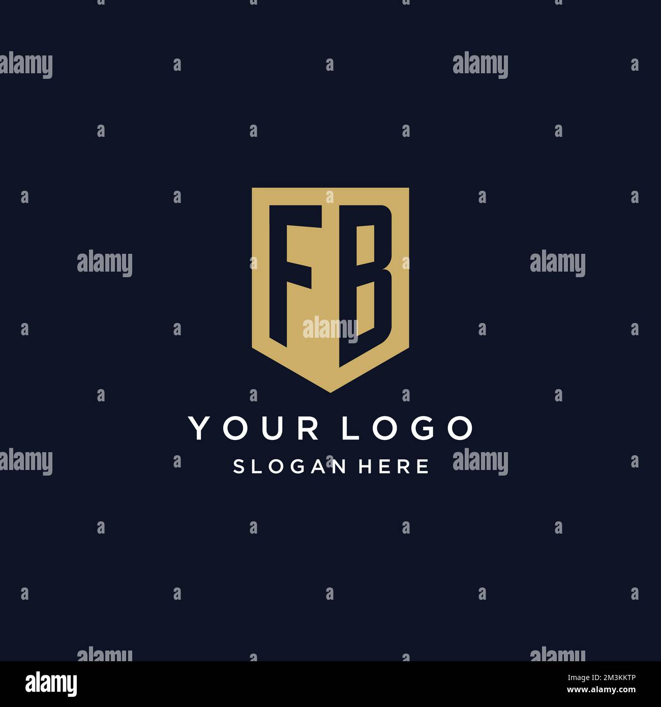 FB monogram initials logo design with shield icon template Stock Vector Image & Art - Alamy