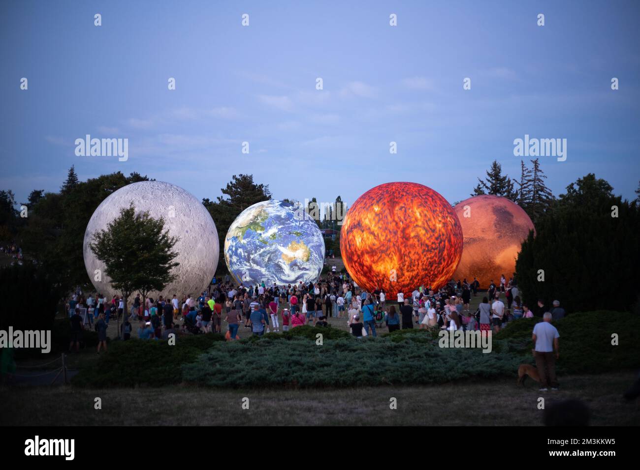 The models of planets in Hvezdarna Kravi Hora in Brno with lots of ...