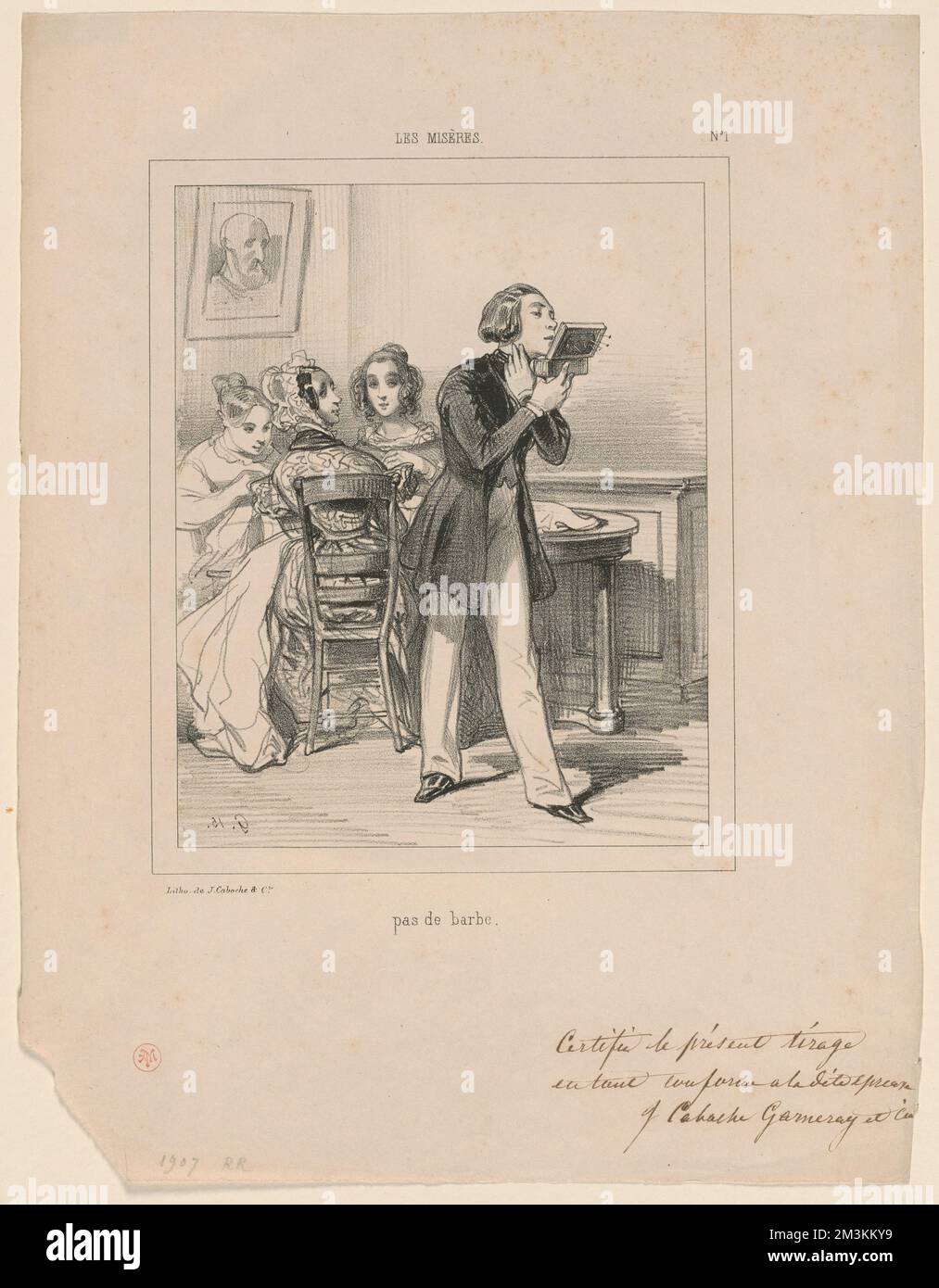 Pas de barbe ,. Paul Gavarni (1804-1866). Lithographs and Other Works ...