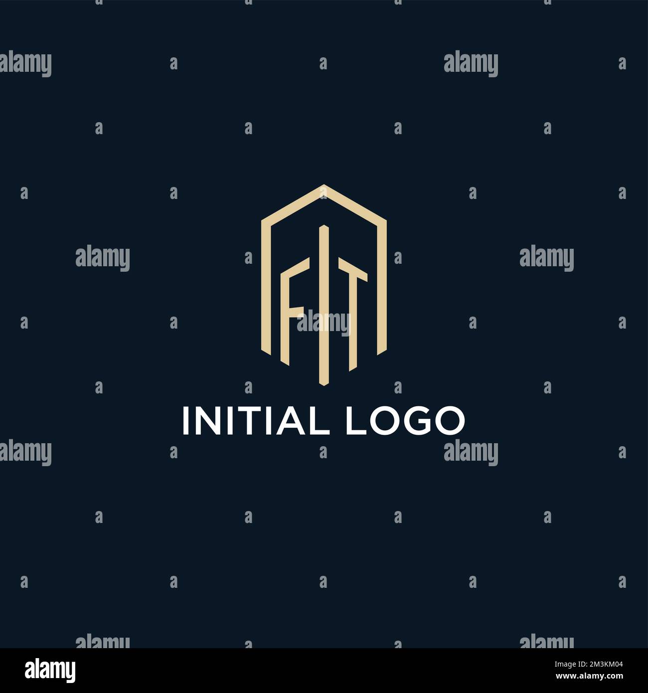 FT initial monogram logo with hexagonal shape style, real estate logo design ideas inspiration ...