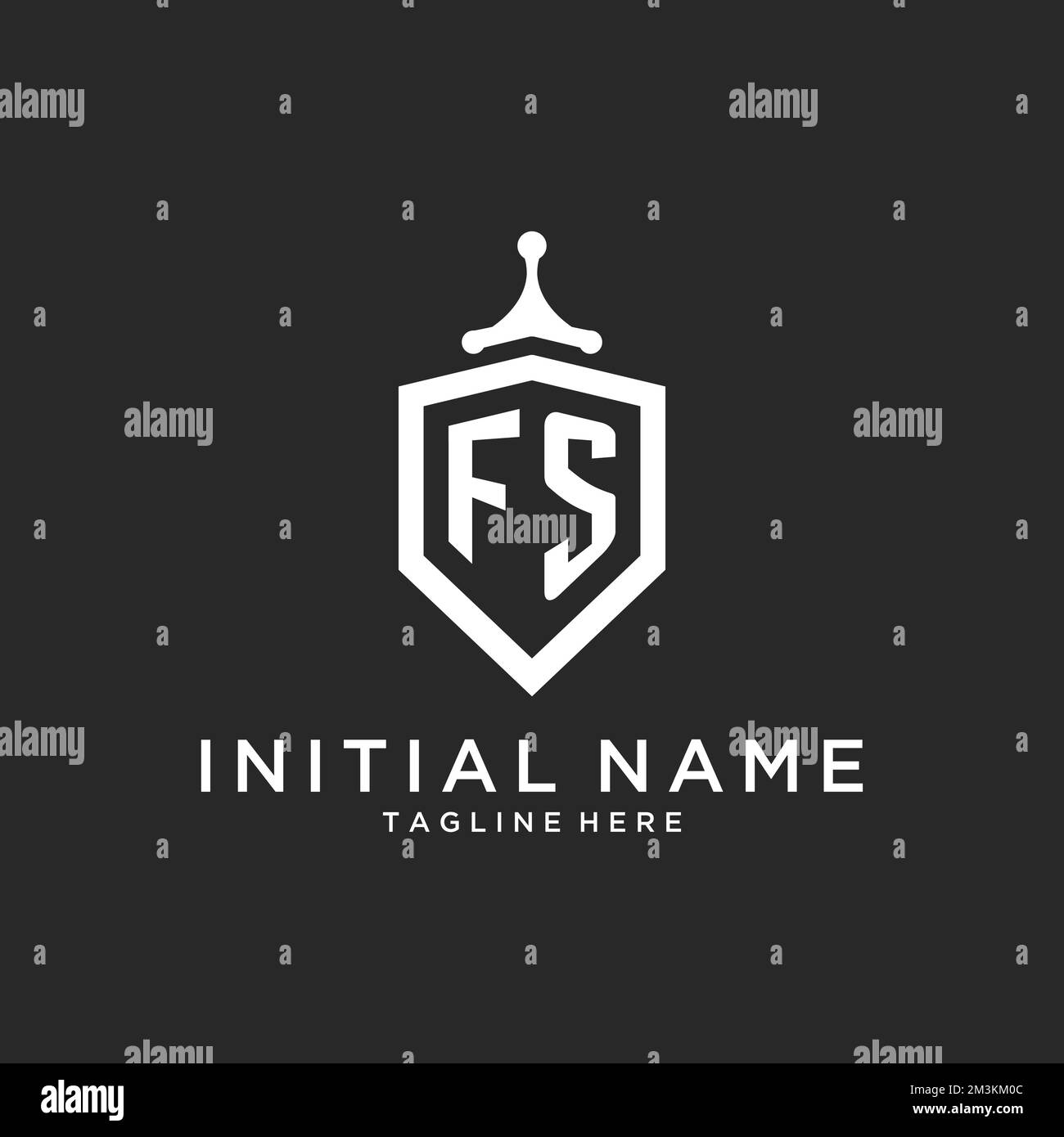 FS monogram logo initial with shield guard shape design ideas Stock Vector Image & Art - Alamy