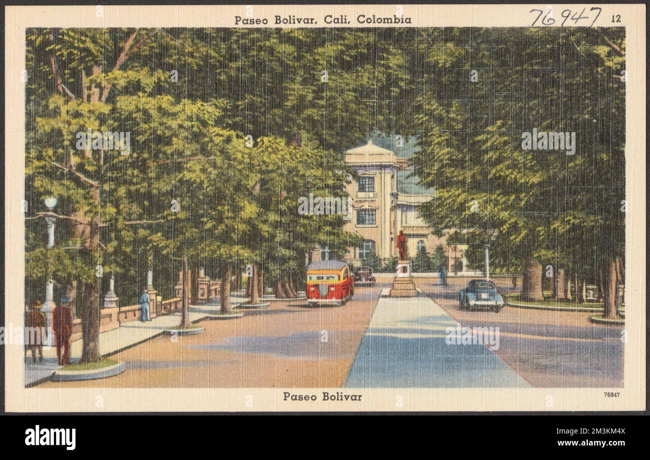 Paseo Bolivar, Cali, Colombia , Streets, Tichnor Brothers Collection ...