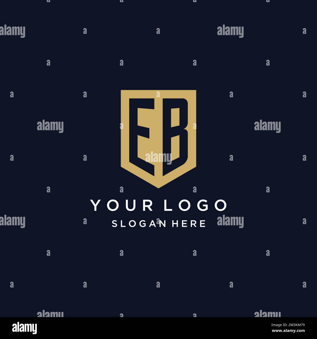 EB monogram initials logo design with shield icon template Stock Vector ...