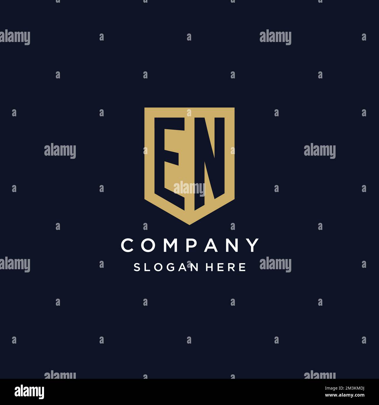 EN monogram initials logo design with shield icon template Stock Vector ...