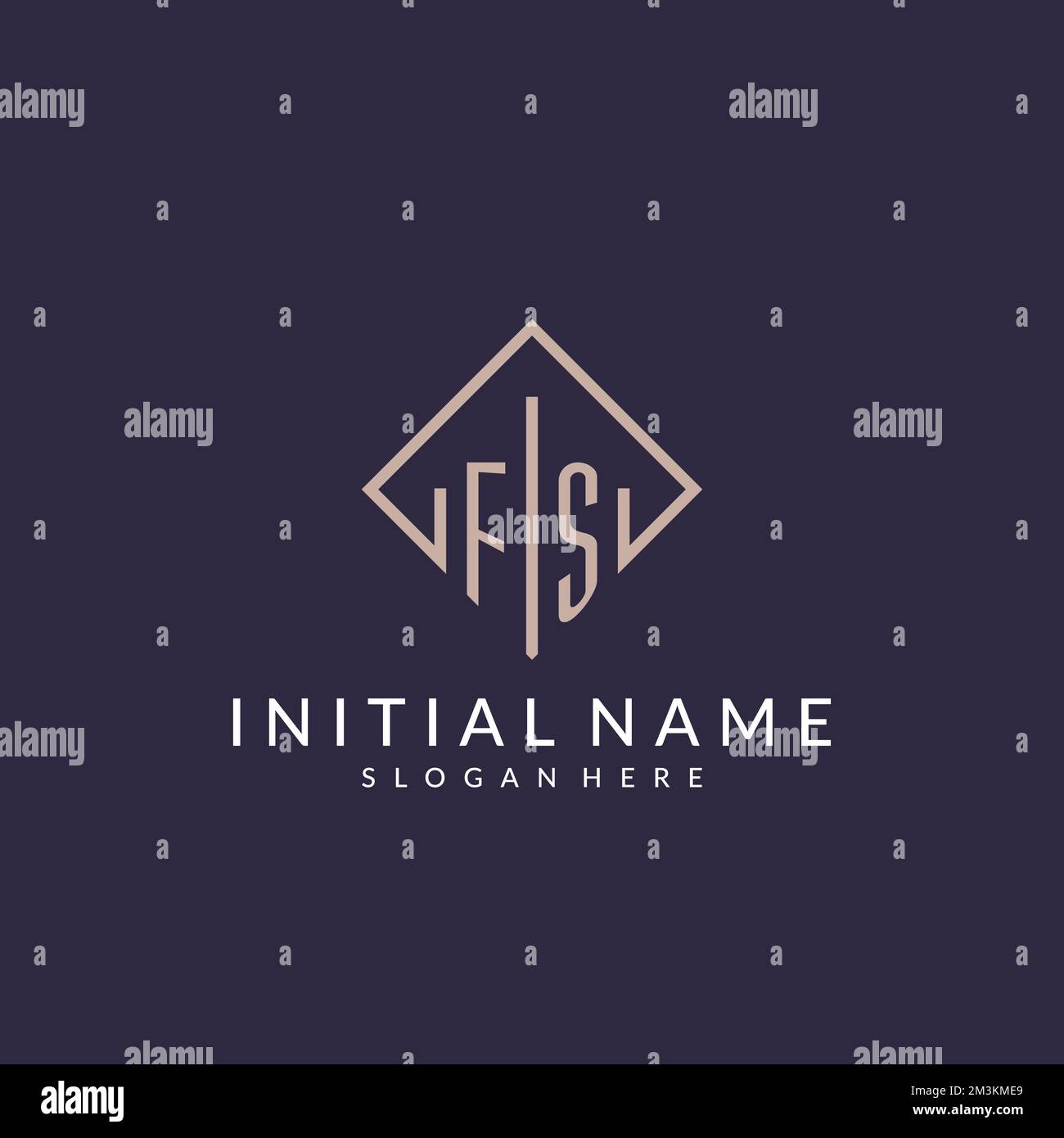 FS initial monogram logo with rectangle style design ideas Stock Vector ...