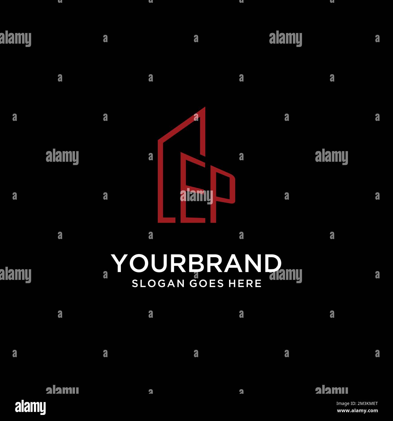 EP initial monogram with building logo design ideas Stock Vector Image ...