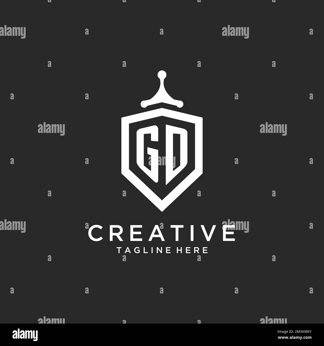 GD monogram logo initial with shield guard shape design ideas Stock ...