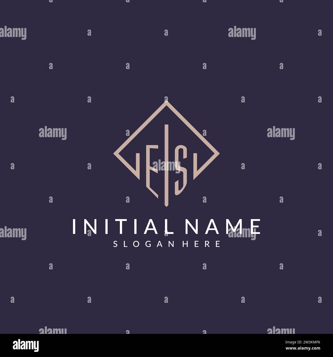 ES initial monogram logo with rectangle style design ideas Stock Vector ...