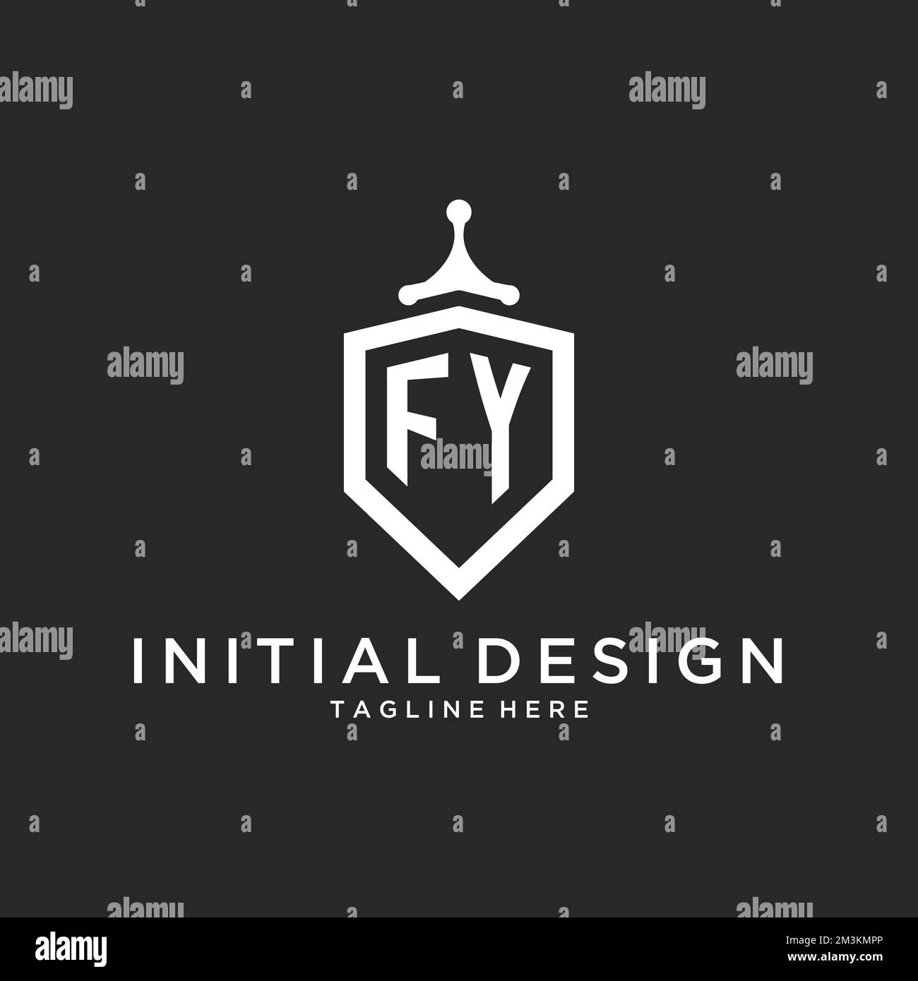 FY monogram logo initial with shield guard shape design ideas Stock ...