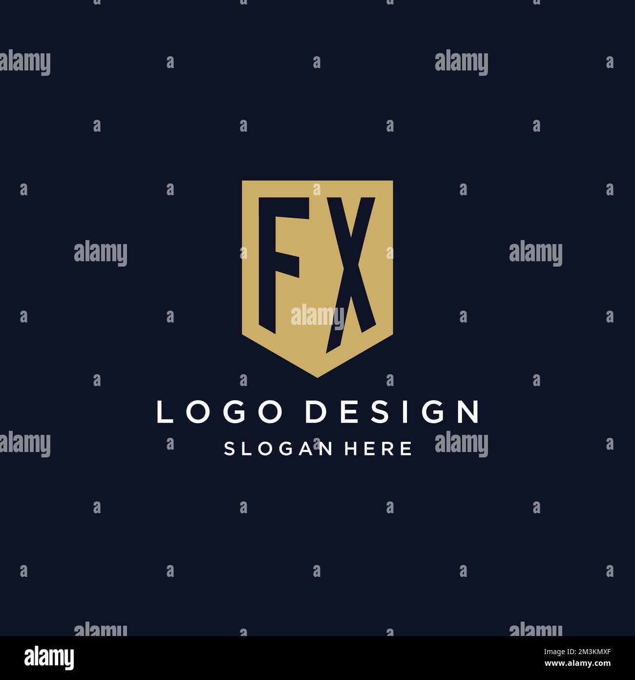FX monogram initials logo design with shield icon template Stock Vector ...