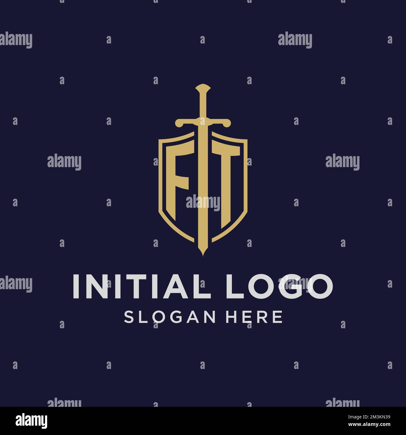 FT logo initial monogram with shield and sword design ideas Stock Vector Image & Art - Alamy