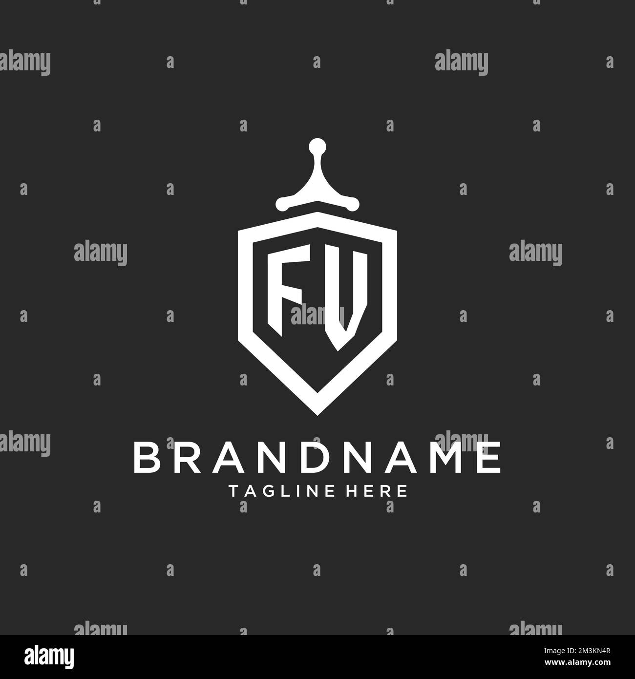 FV monogram logo initial with shield guard shape design ideas Stock Vector Image & Art - Alamy