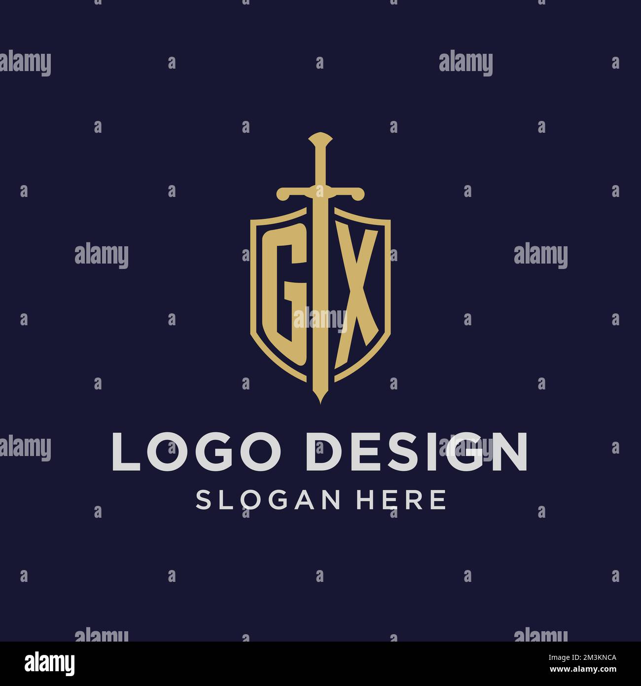 GX logo initial monogram with shield and sword design ideas Stock Vector Image & Art - Alamy