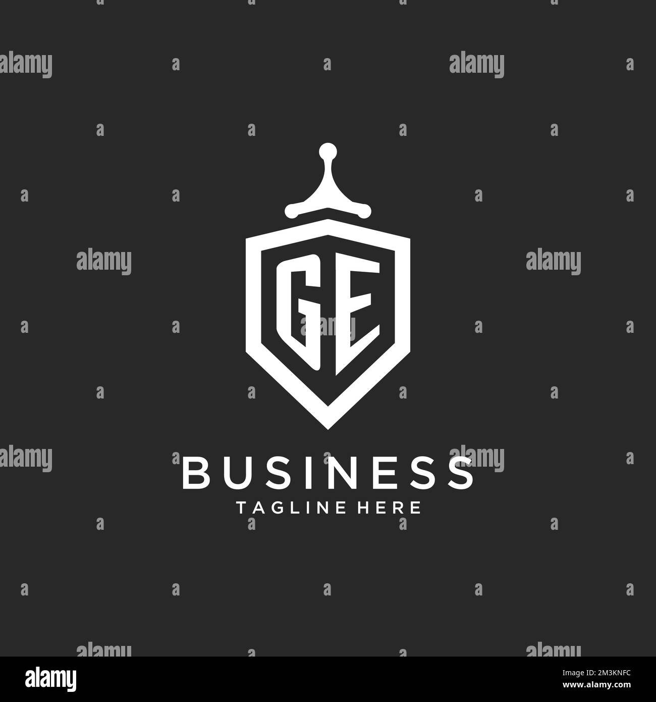 GE monogram logo initial with shield guard shape design ideas Stock Vector Image & Art - Alamy