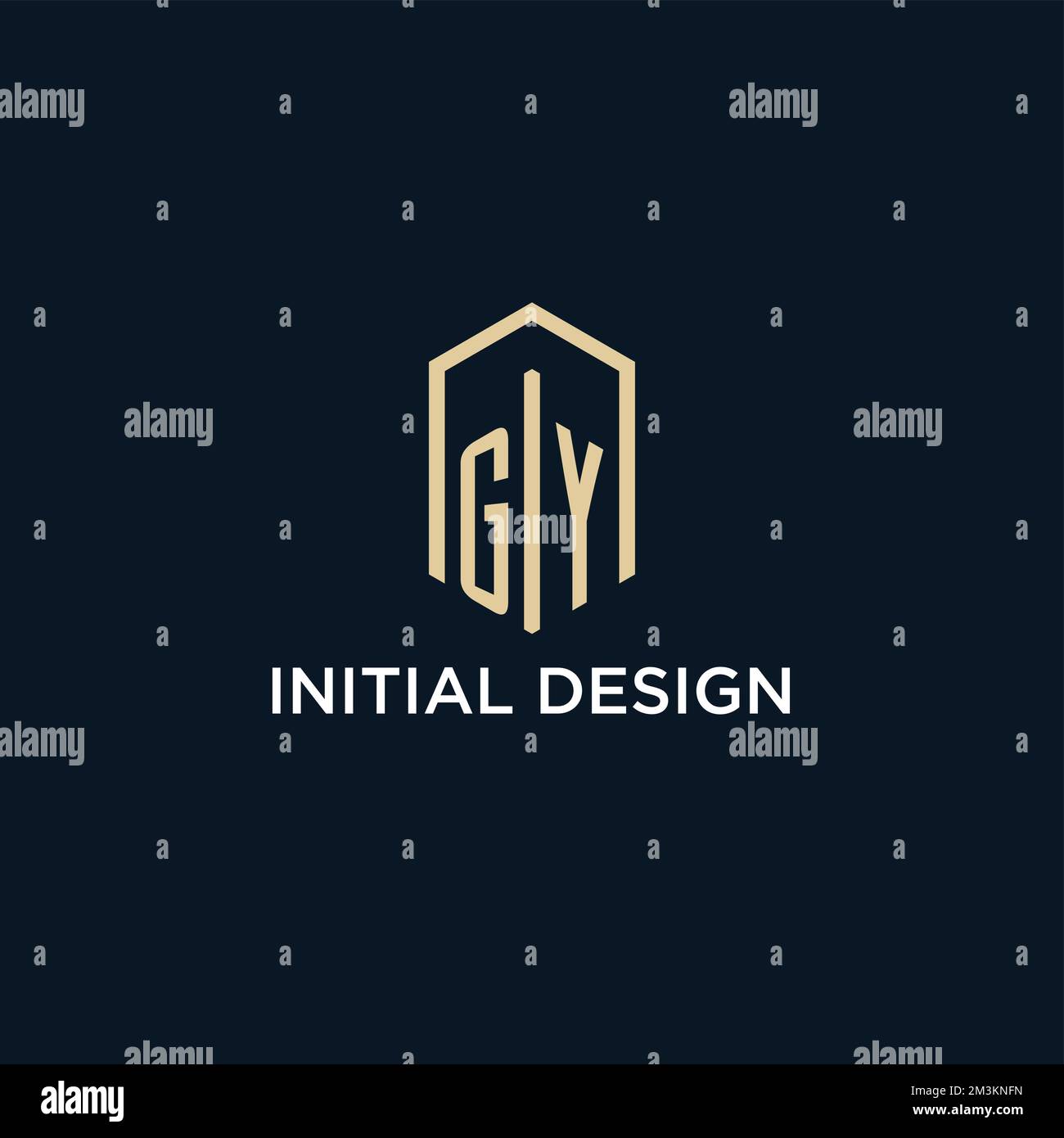 GY initial monogram logo with hexagonal shape style, real estate logo design ideas inspiration ...