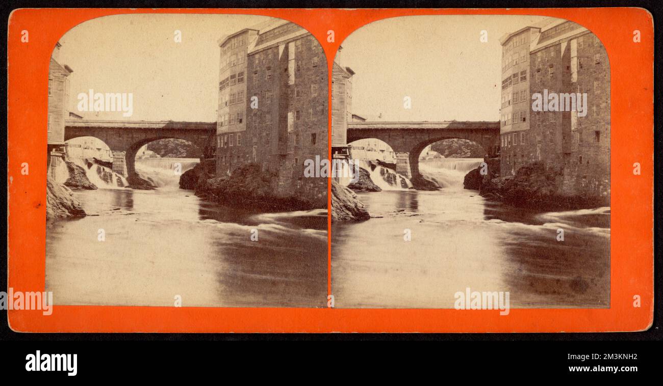 Pawtucket Bridge , Buildings, Rivers, Stone bridges, Waterfalls Stock ...