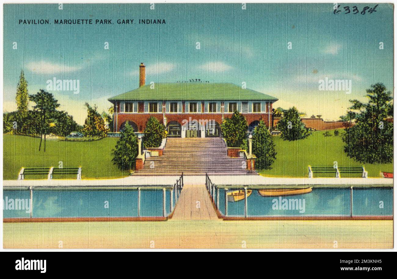 Pavilion, Marquette Park, Gary, Indiana , Parks, Tichnor Brothers ...