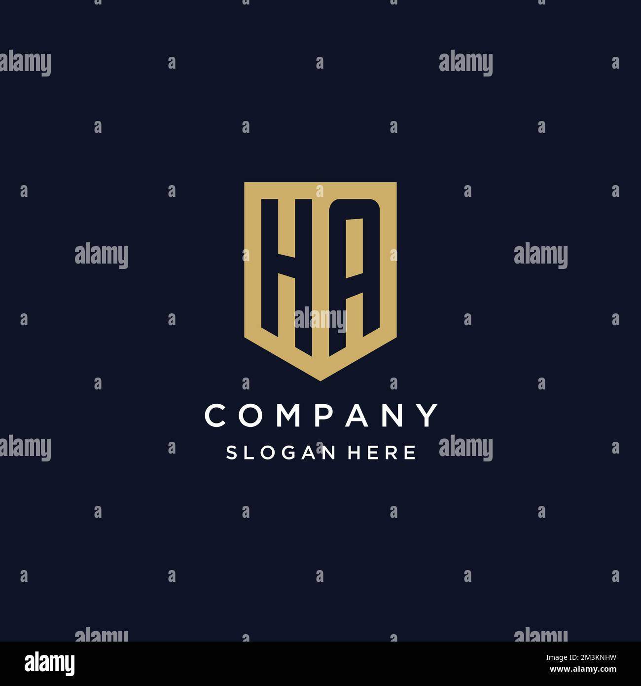 HA monogram initials logo design with shield icon template Stock Vector ...